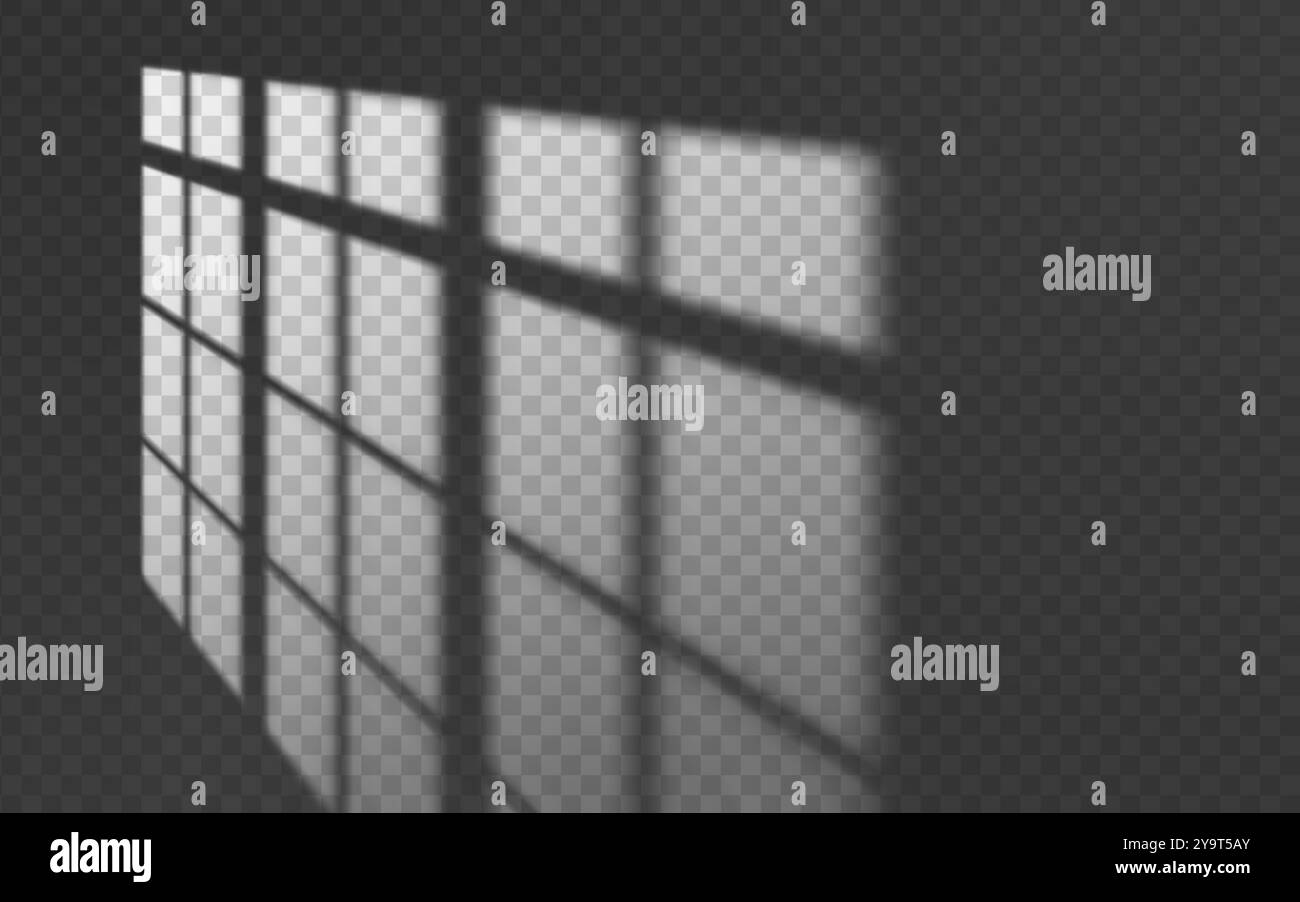Light effect shadow overlay from elegant French window isolated ...