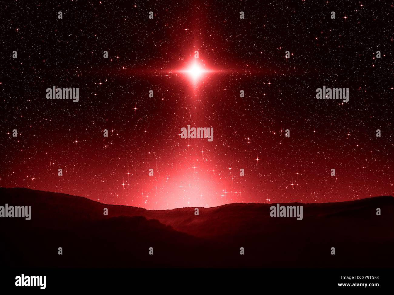 Star of Bethlehem, or Christmas Star. Bright star in the starry red ...