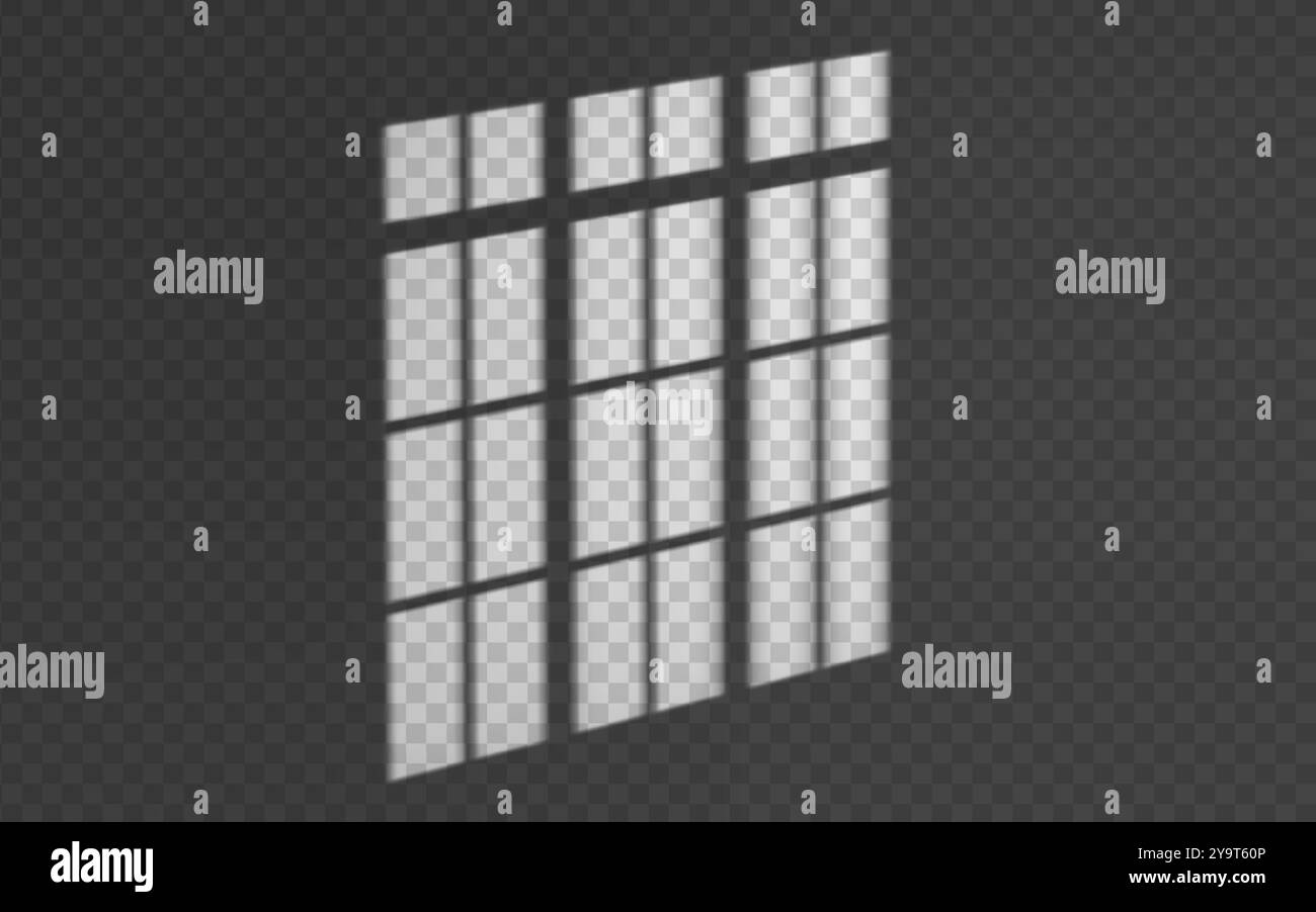 Light effect shadow overlay from elegant French window isolated ...