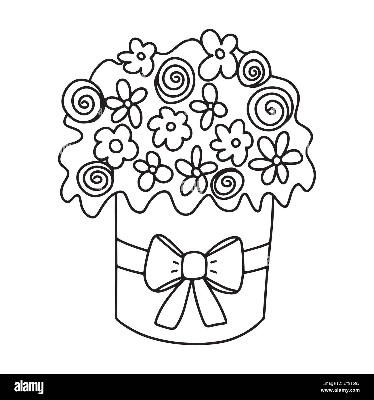 Flowers in box bouquet Black and White Stock Photos & Images - Alamy