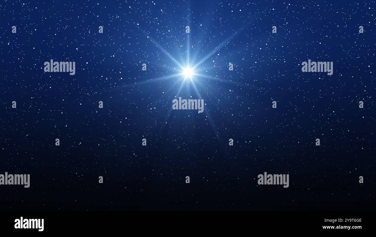 Bright New Year Star. Christmas star of the Nativity of Bethlehem ...