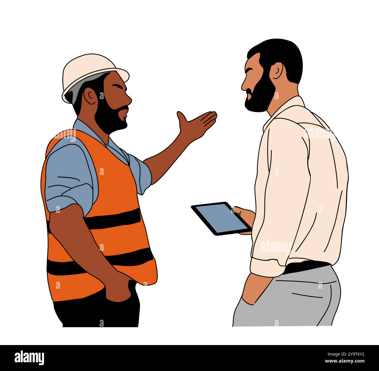 Architect manager do short brief to builder Stock Vector Image & Art ...