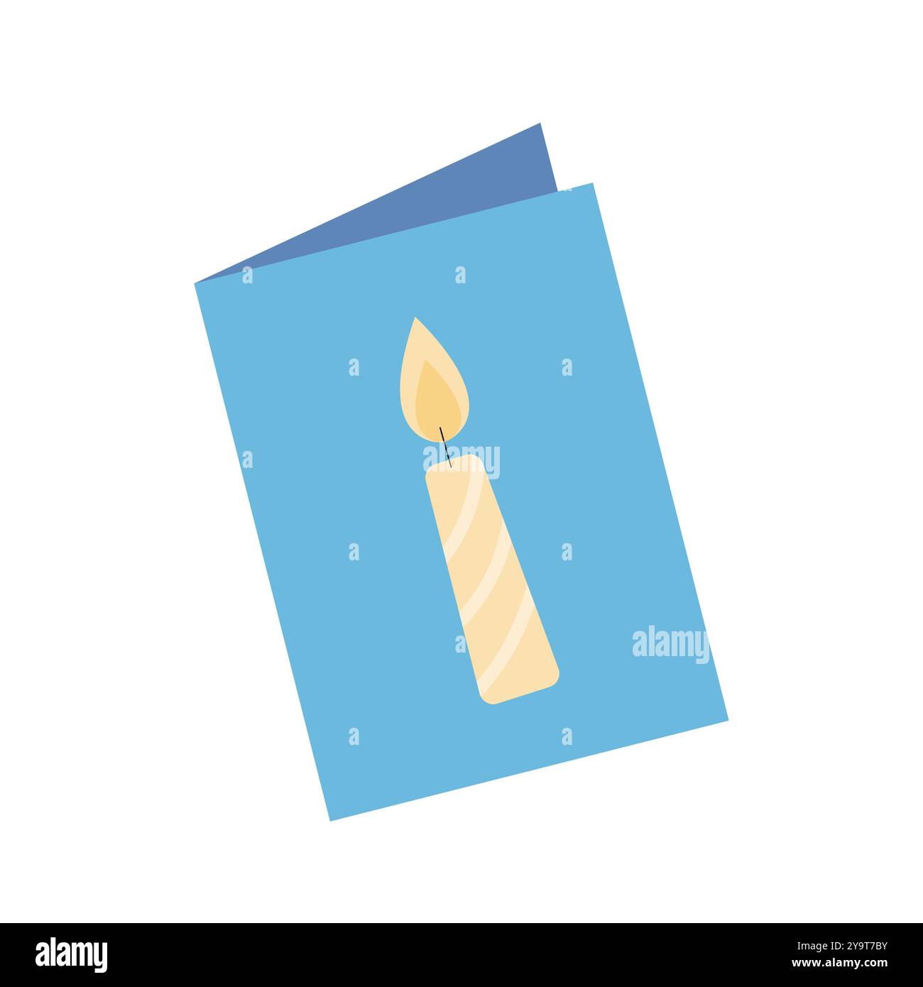 Greeting card with candle vector flat illustration Stock Vector Image ...