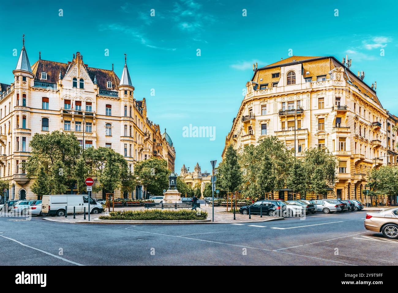 BUDAPEST, HANGARY-MAY 04, 2016: Beautiful landscape and urban view of ...