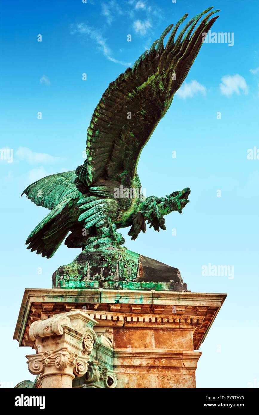 Eagle sculpture of Attila with sword powerful clawed paws mythical bird ...