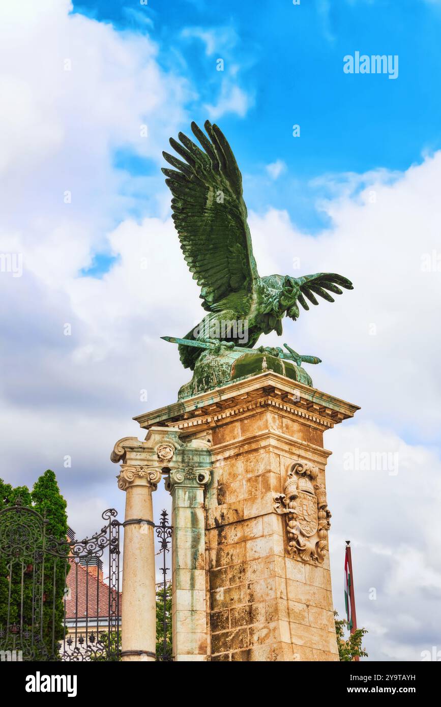 Eagle sculpture of Attila with sword powerful clawed paws mythical bird ...