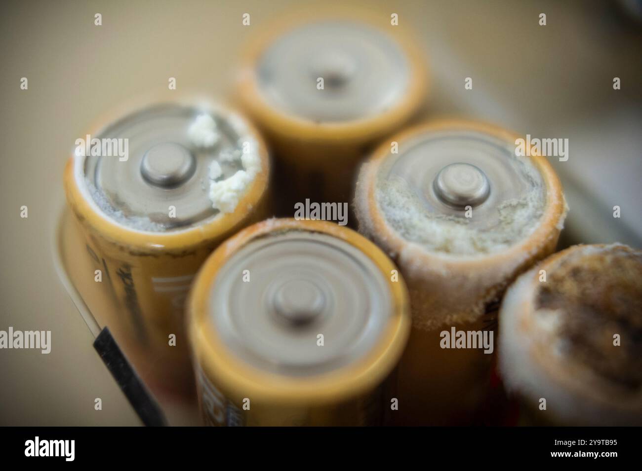 A selection of leaking D cell alkaline batteries in New York on Sunday ...