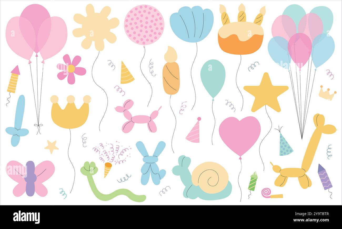 Set of balloons different shapes Stock Vector Image & Art - Alamy