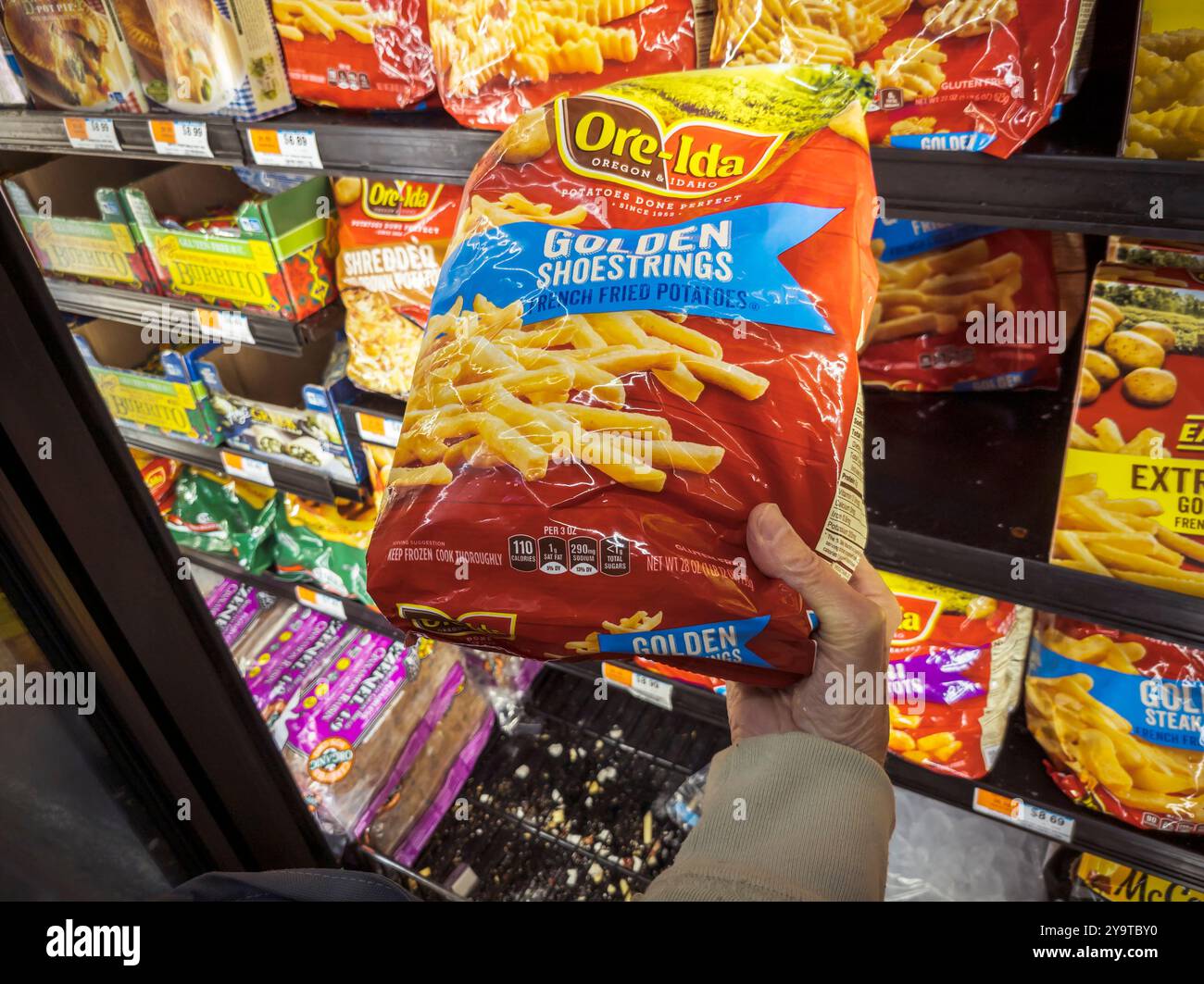Packages of Ore-Ida frozen potato products manufactured by H.J. Heinz ...