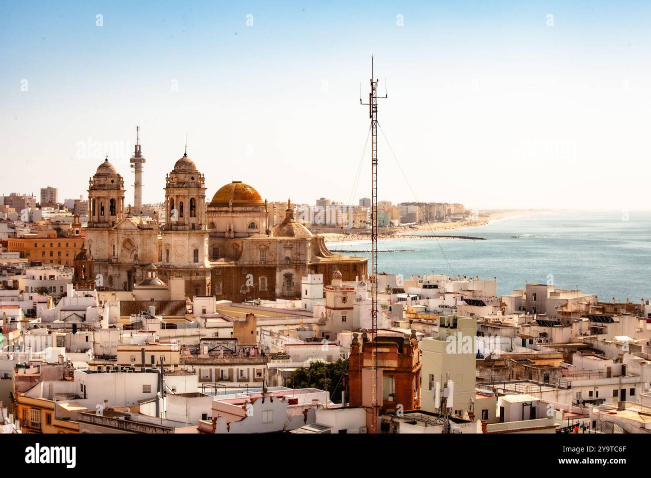 Aerial view of Cadiz Cathedral by sea Stock Photo - Alamy