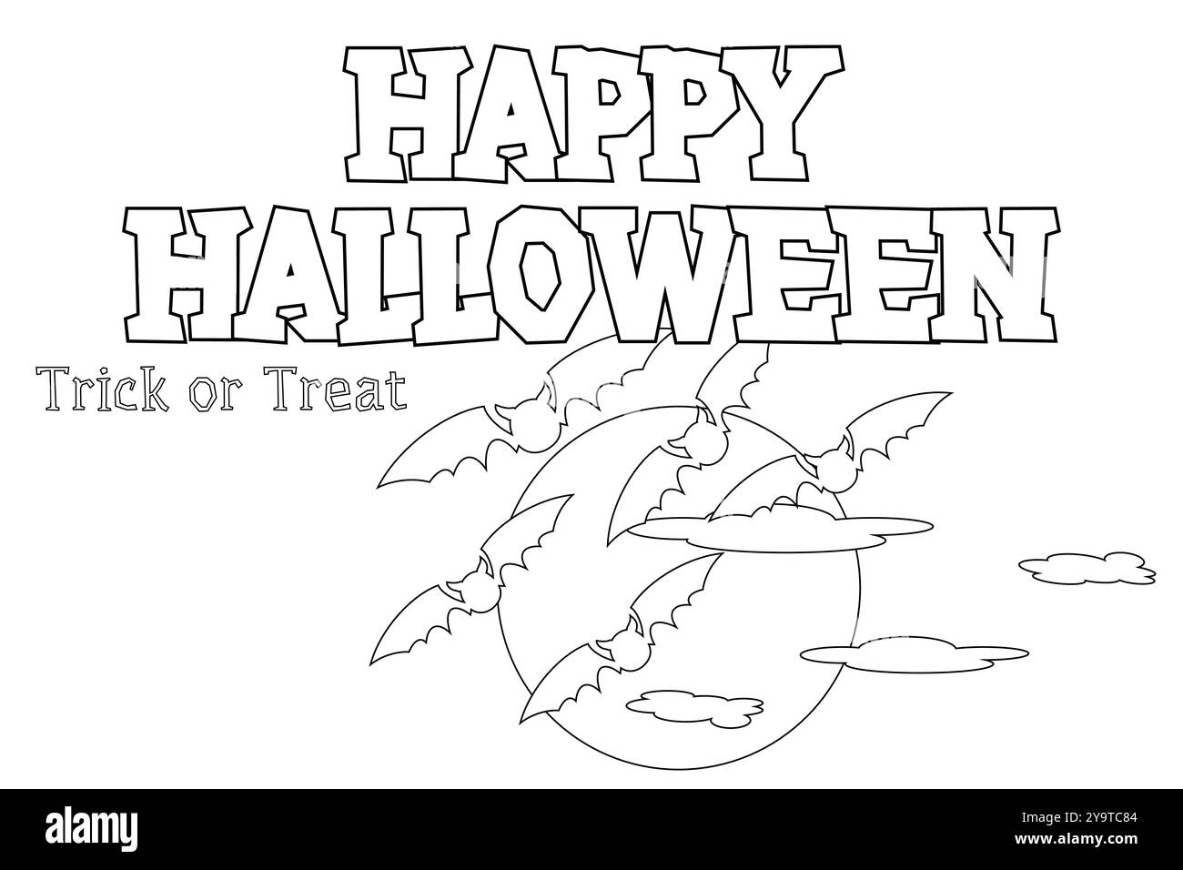 Clouds coloring page drawing for kids hi-res stock photography and ...