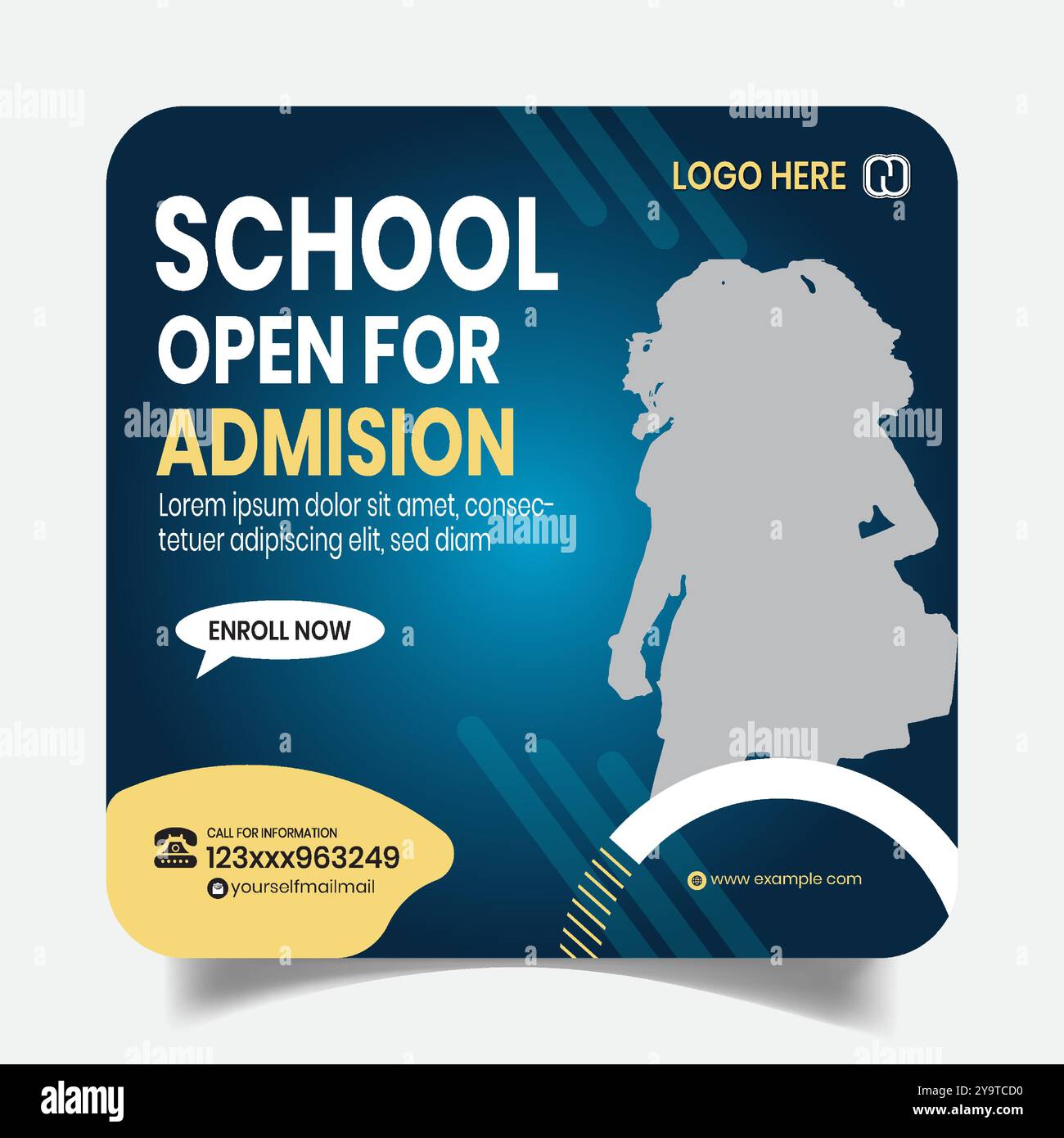 Modern Admission Social Media Post Design Layout Stock Vector Image & Art - Alamy