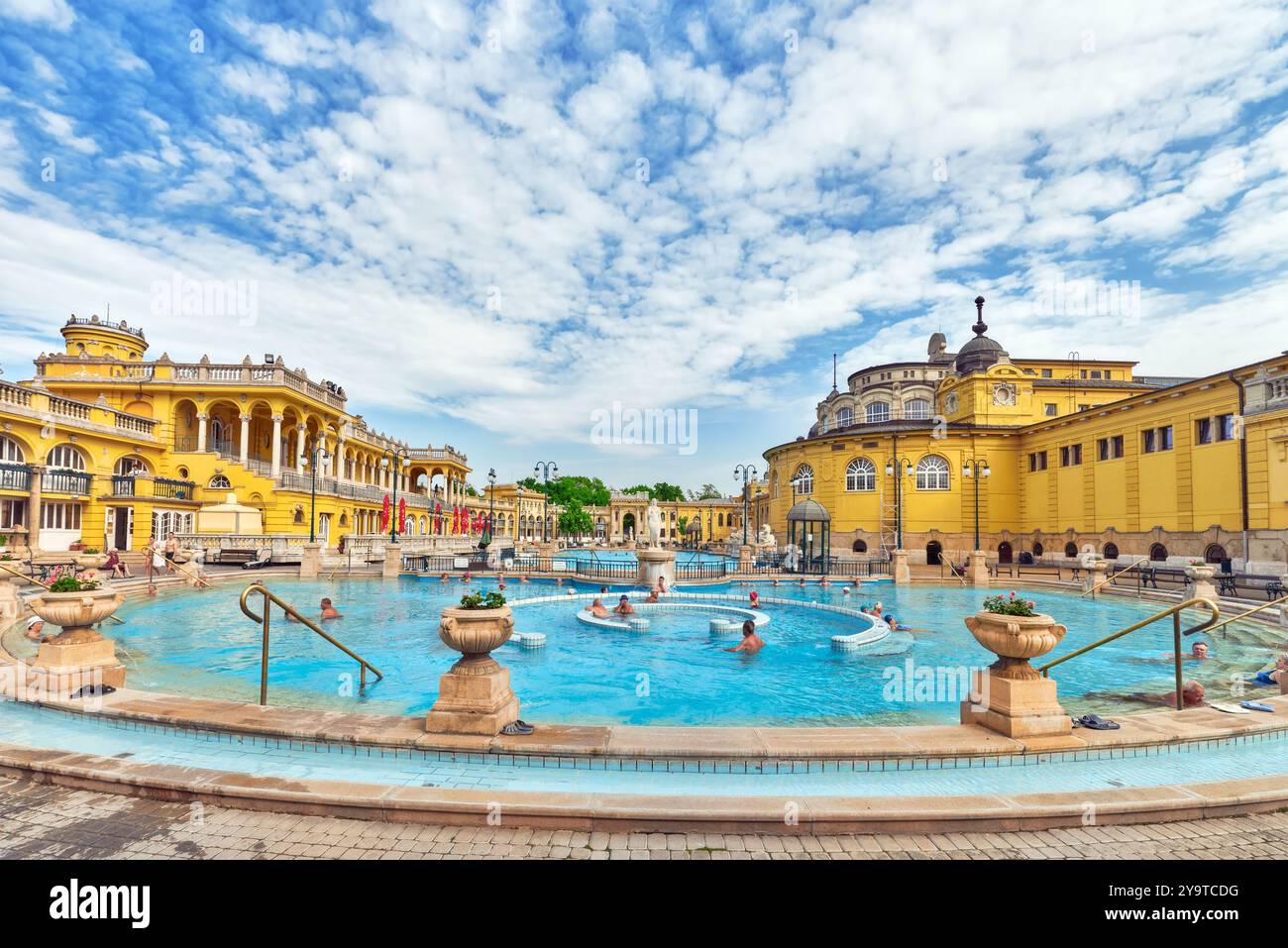 Courtyard of Szechenyi Baths, Hungarian thermal bath complex and spa ...