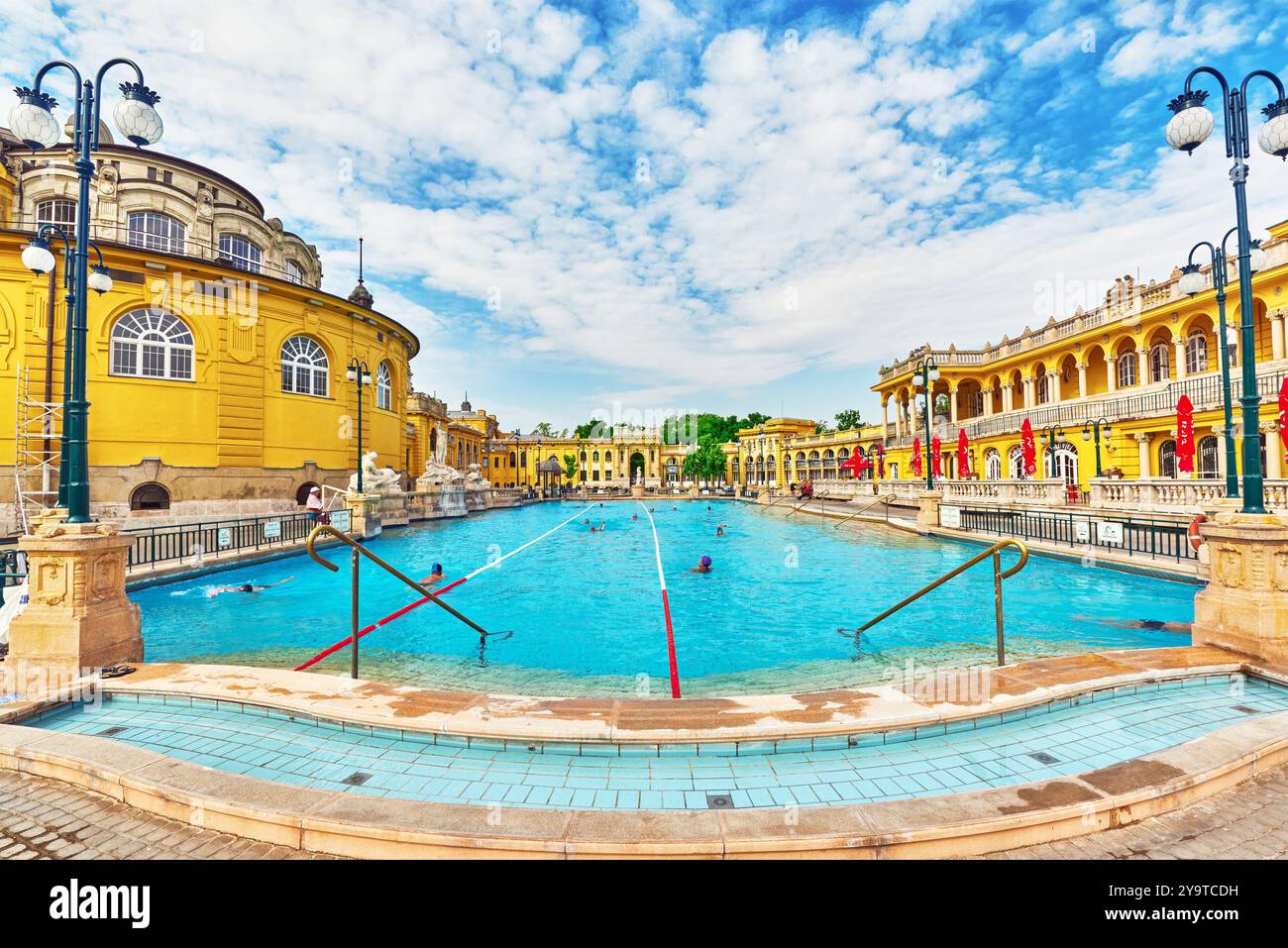 Courtyard of Szechenyi Baths, Hungarian thermal bath complex and spa ...