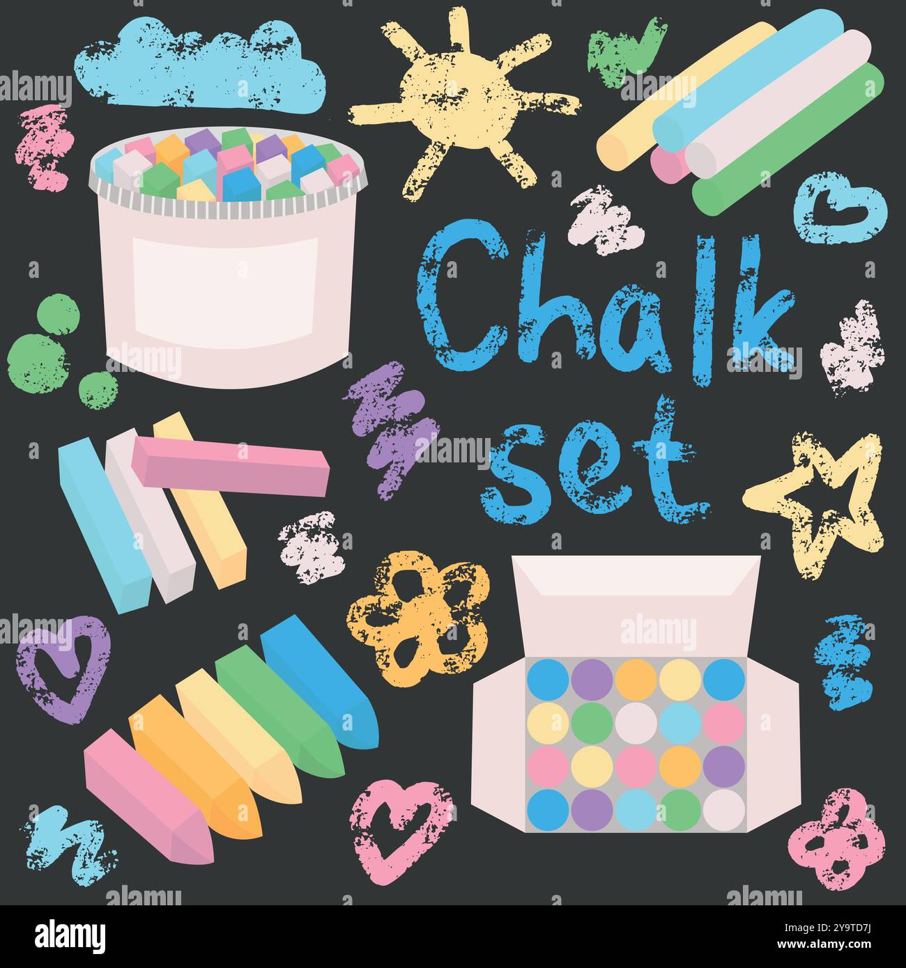 Rainbow drawn chalk Stock Vector Images - Alamy