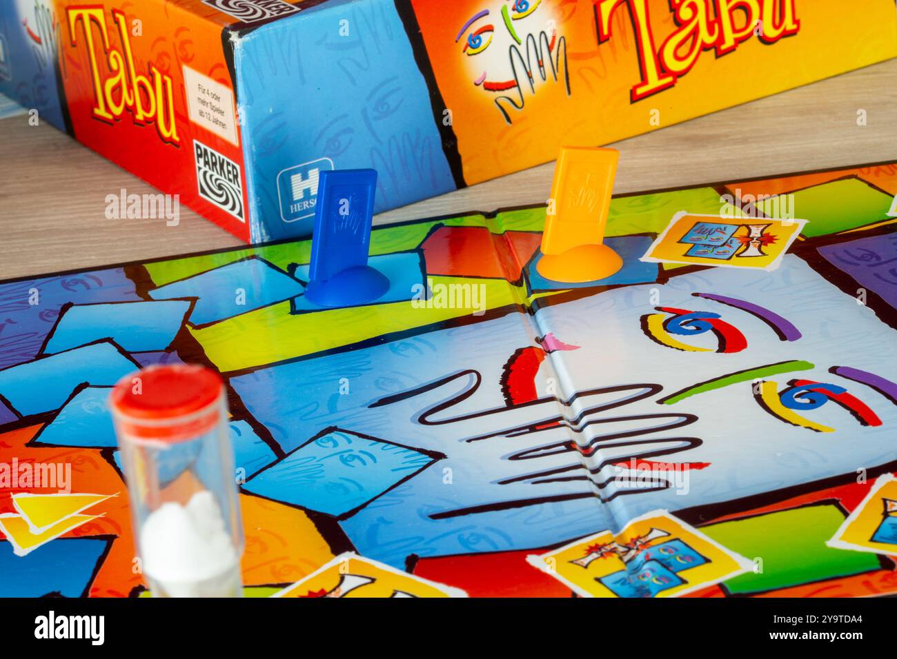 Close-up of the popular board game TABU. It falls under the guessing ...