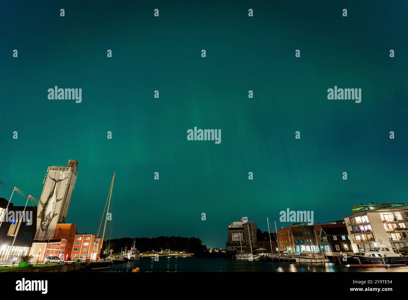 Odense, Denmark. 10th, October 2024. Northern lights seen over Odense ...