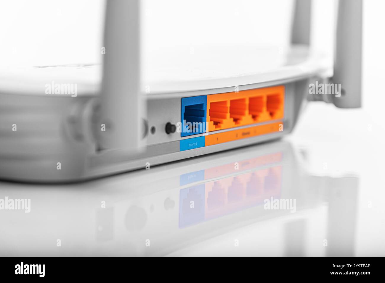 White WiFi router on white background Stock Photo - Alamy