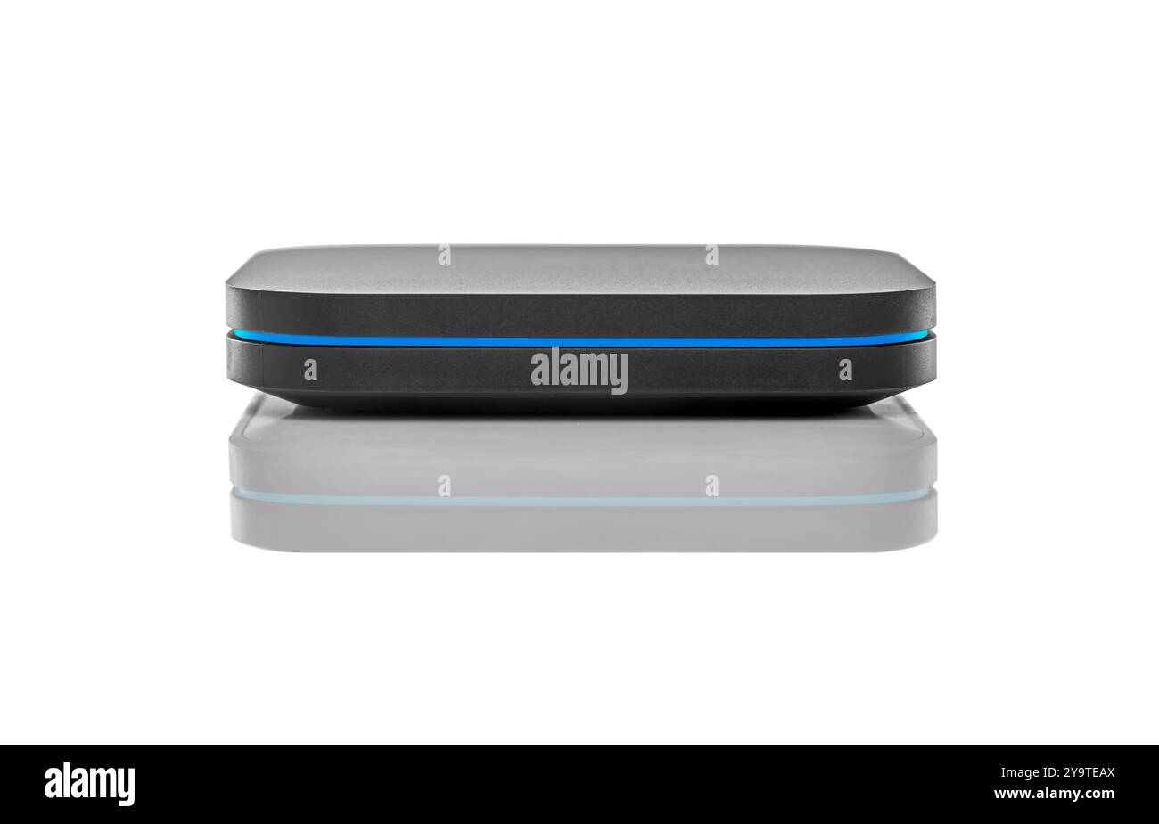 Android TV box receiver and player on white background Stock Photo - Alamy