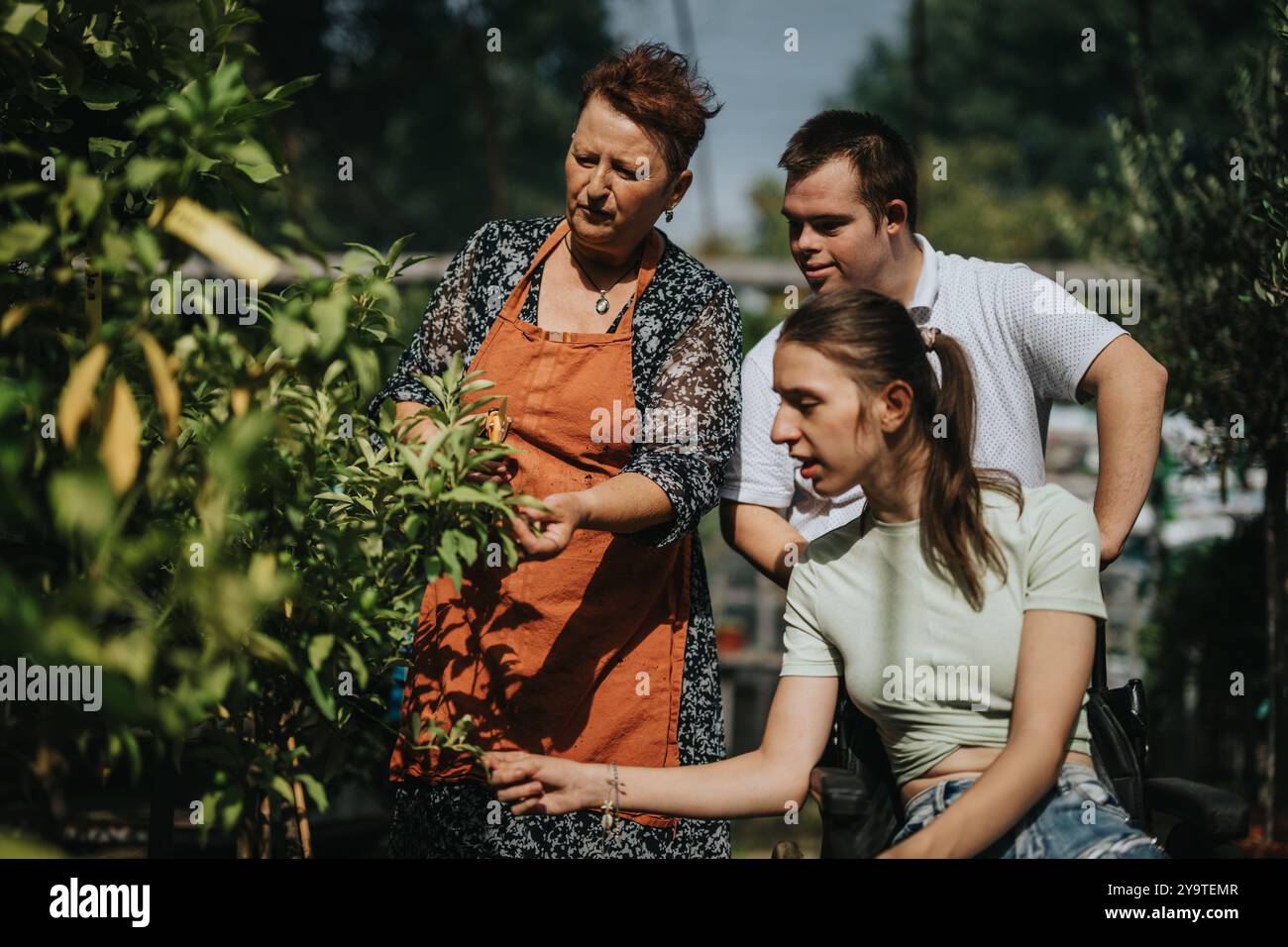 Diverse group enjoying outdoor gardening activity together Stock Photo ...