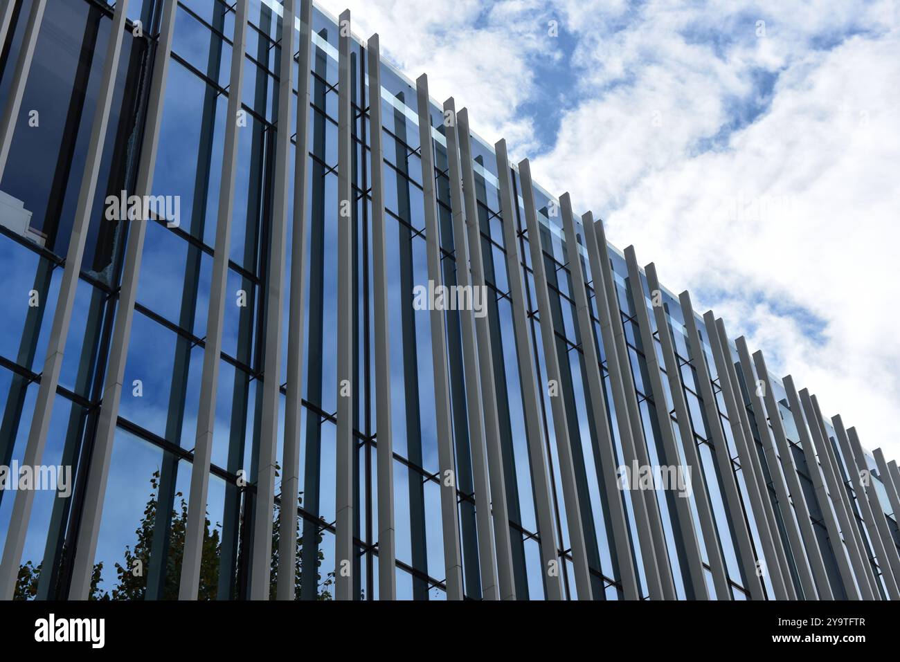 Skyscraper glass window facade, modern architectural detail office ...