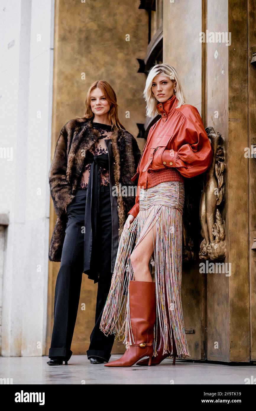 Paris, France. 30th Sep, 2024. Street style, Nadine Leopold and Devon ...