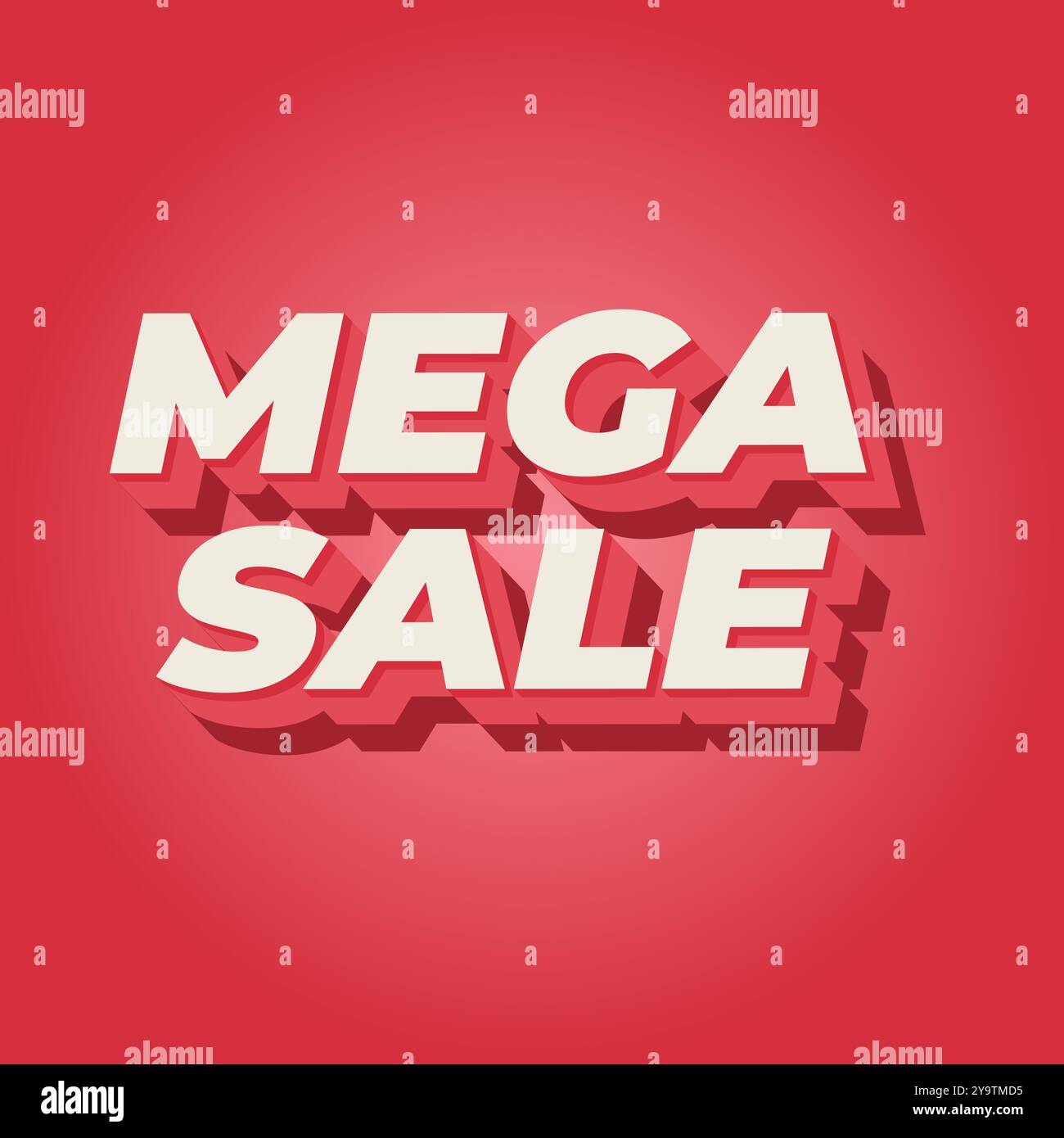 Mega sale. Text effect design in 3D look with modern colors. Square ...