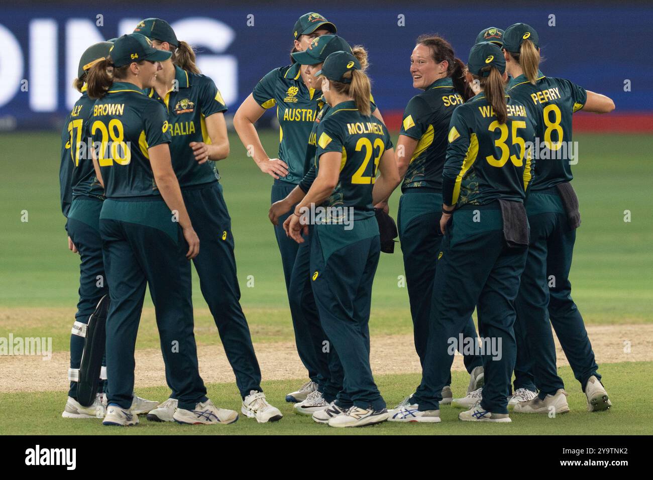 Australia's Megan Schutt, third from right, celebrates the wicket of ...
