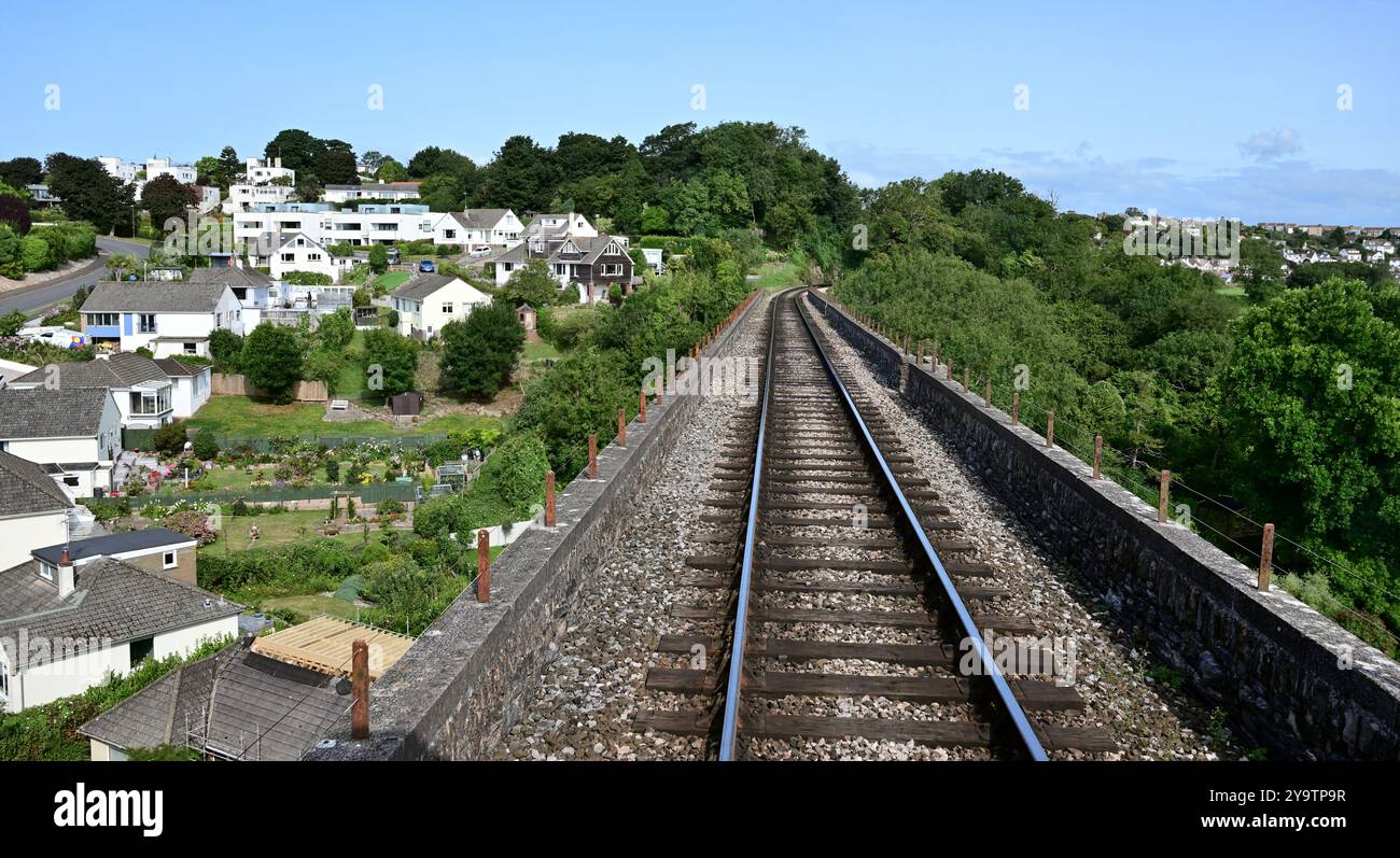 Hookhills viaduct at Churston,on the Dartmouth Steam Railway, seen from ...