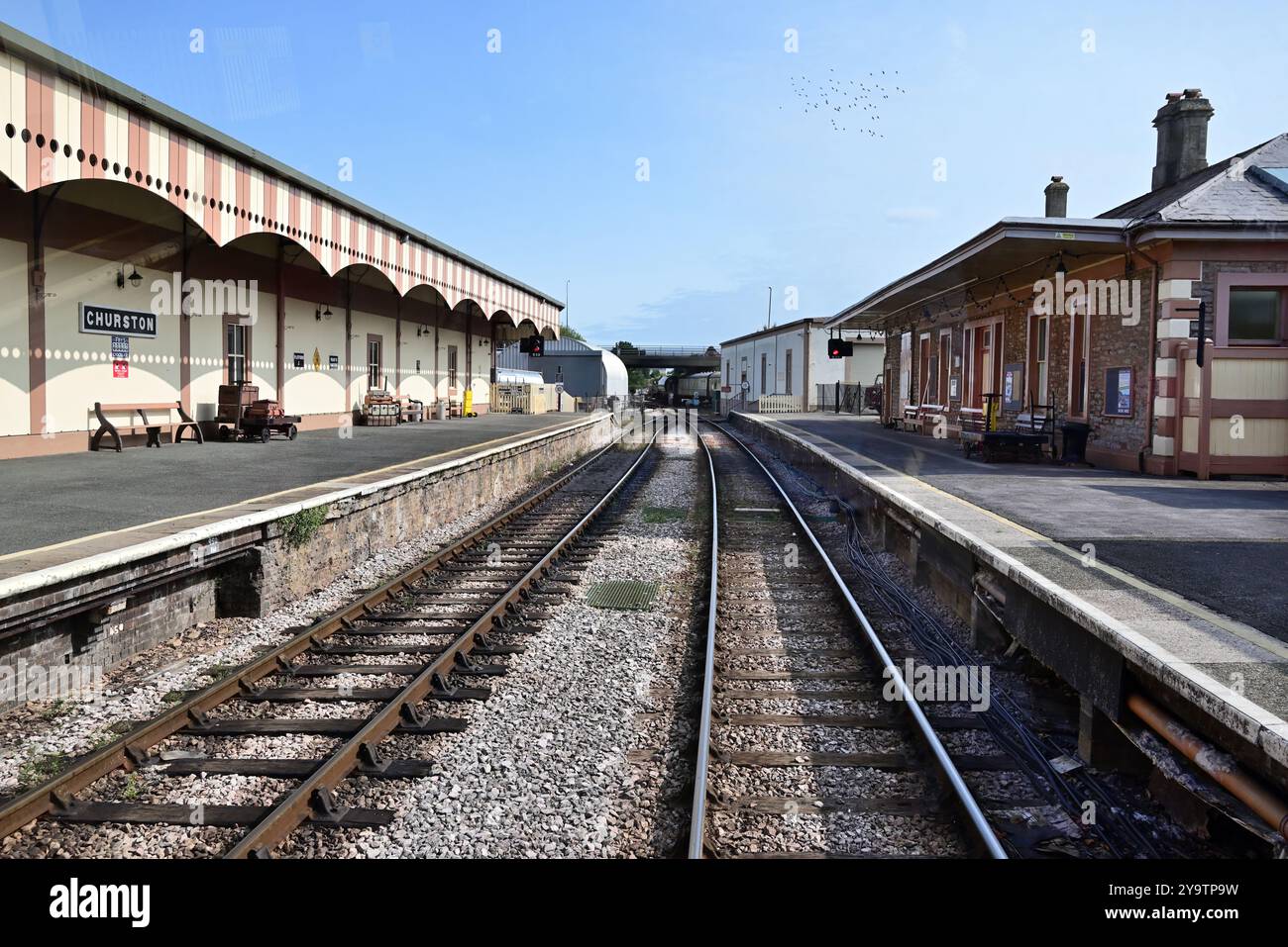 Churston station on the Dartmouth Steam Railway, seen from the rear of ...