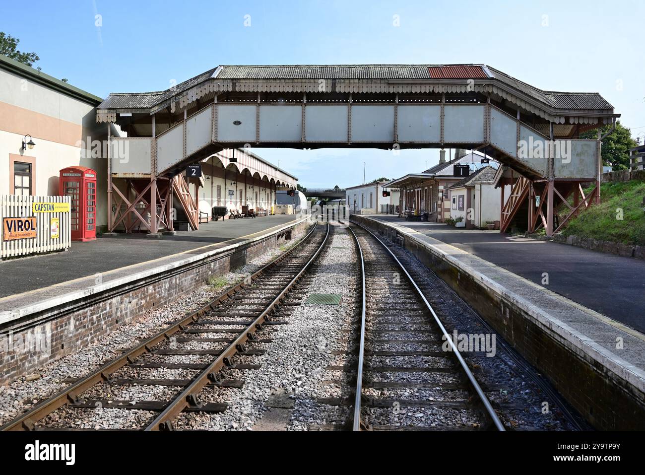 Churston station on the Dartmouth Steam Railway, seen from the rear of ...