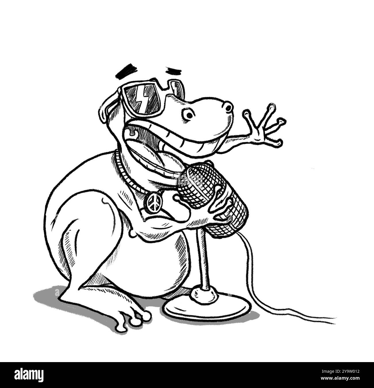 Frog drawing Black and White Stock Photos & Images - Alamy