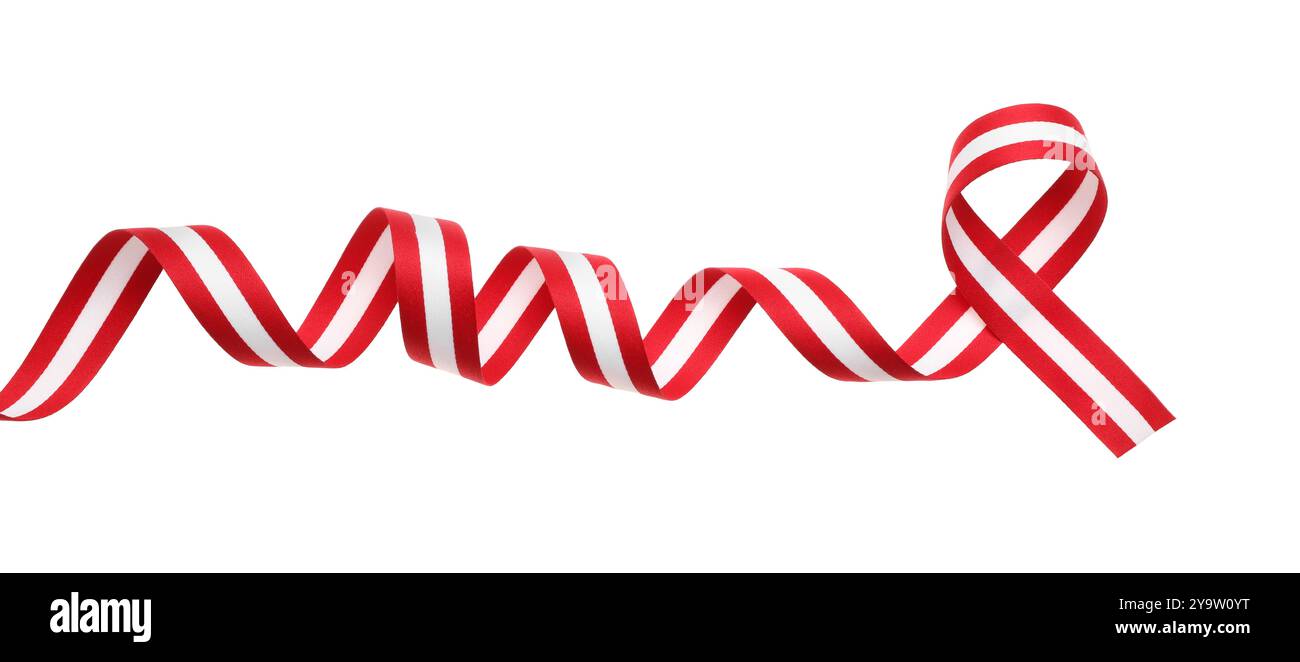 Ribbon in colors of Austrian flag isolated on white Stock Photo - Alamy