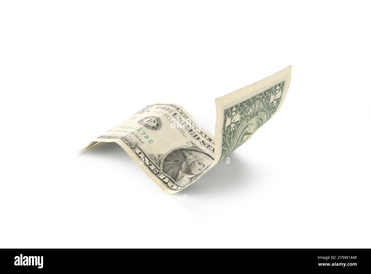 One crumpled dollar banknote isolated on white Stock Photo - Alamy