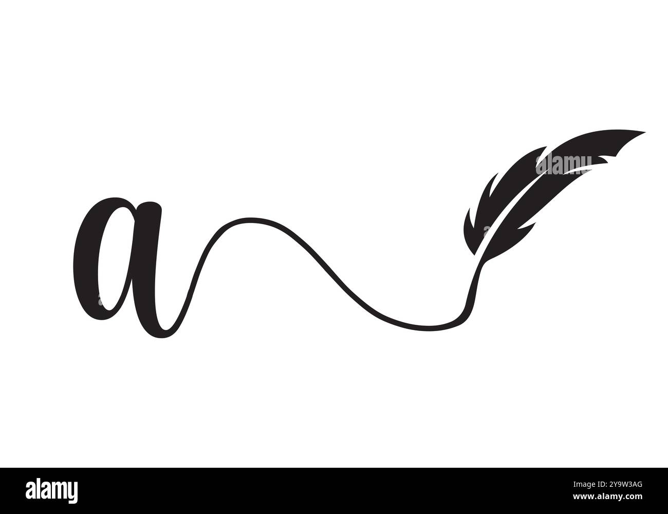 Letter A Feather Logo Design Vector Template. Feather Symbol Stock ...