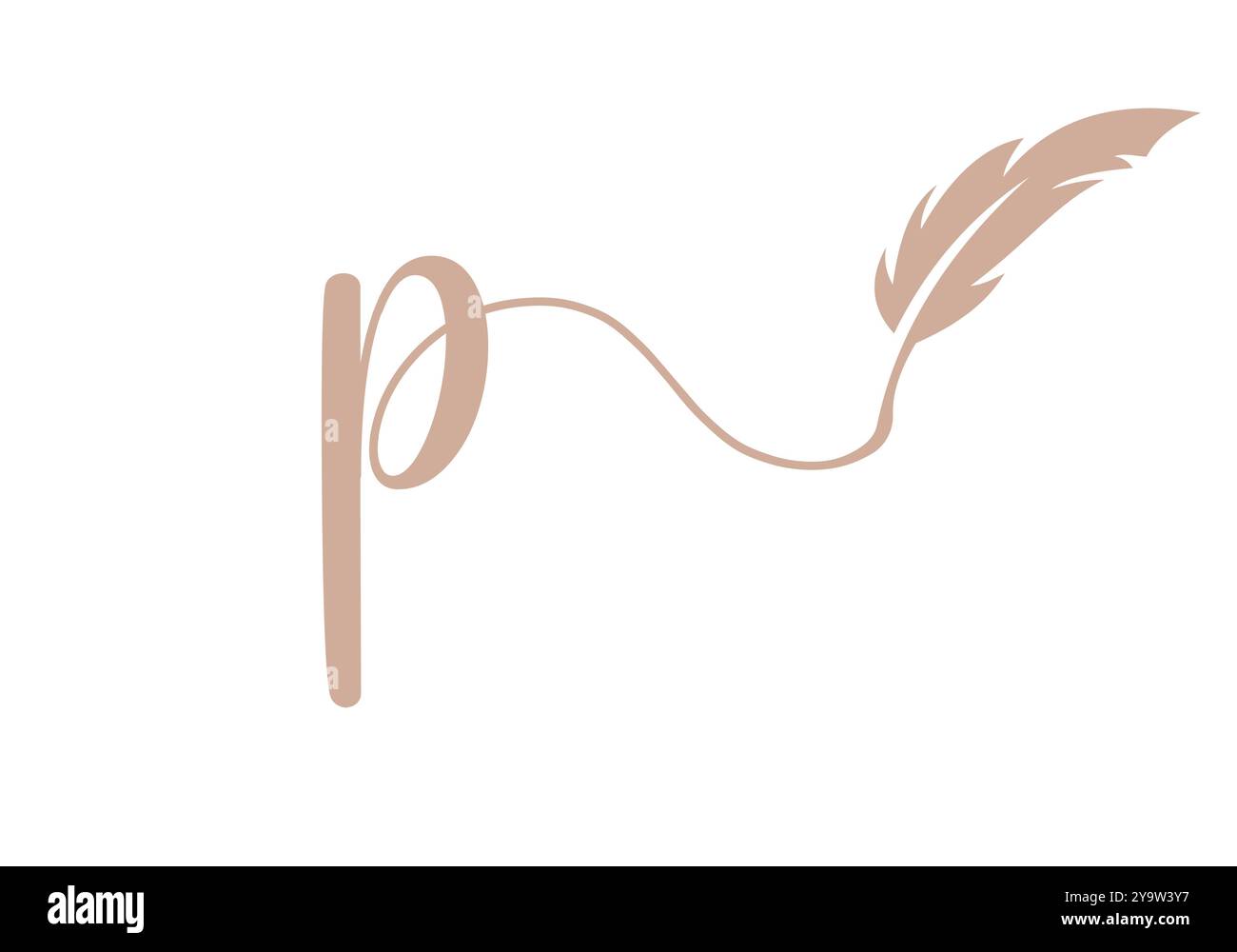 Letter P Feather Logo Design Vector Template. Feather Symbol Stock ...
