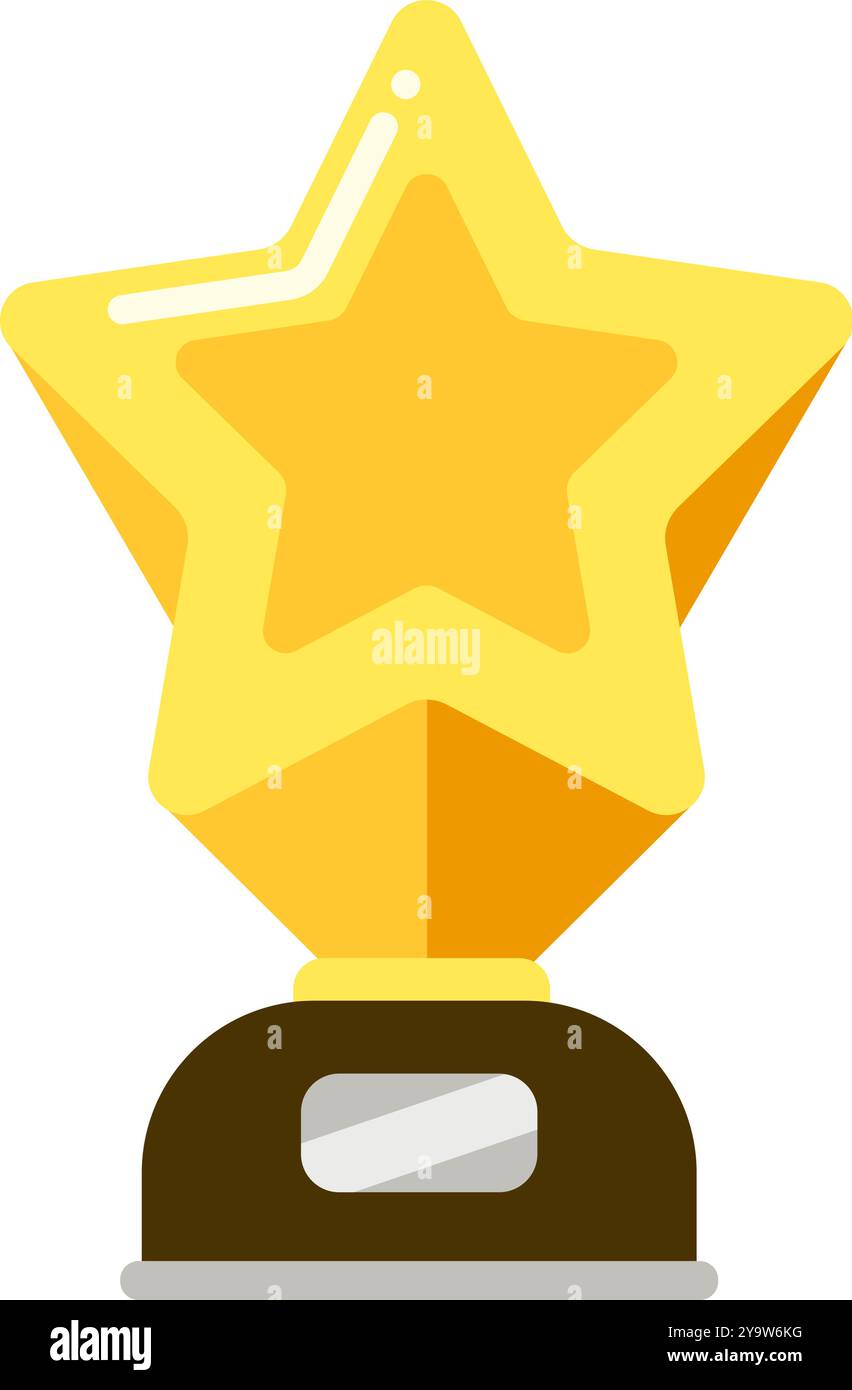A golden star trophy symbolizing achievement and recognition prominently displayed on a simple ...