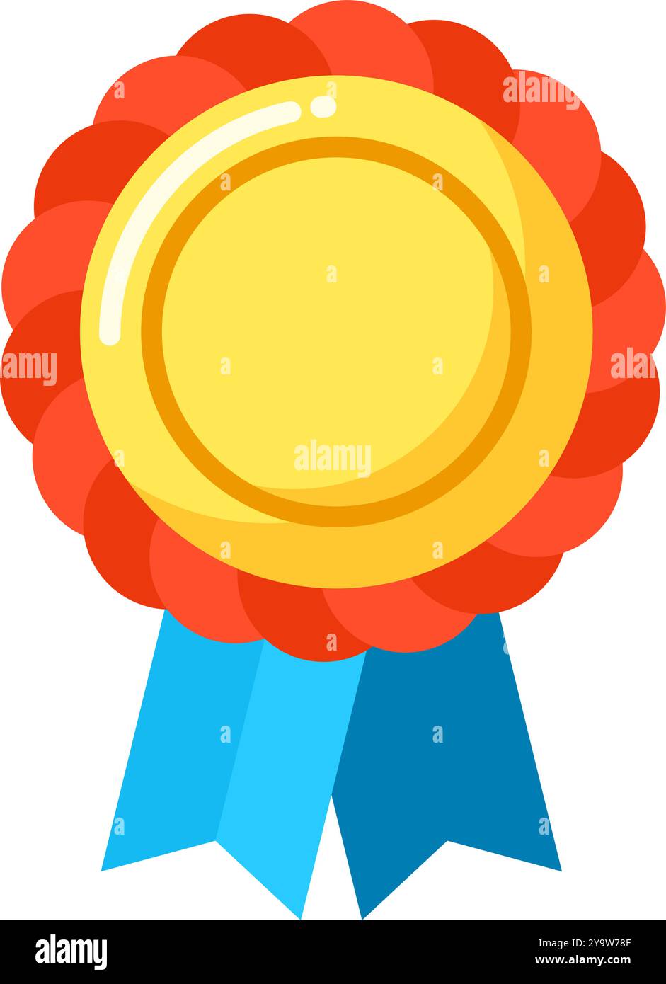 Gold award ribbon with red and blue detailing awarded for excellence in ...