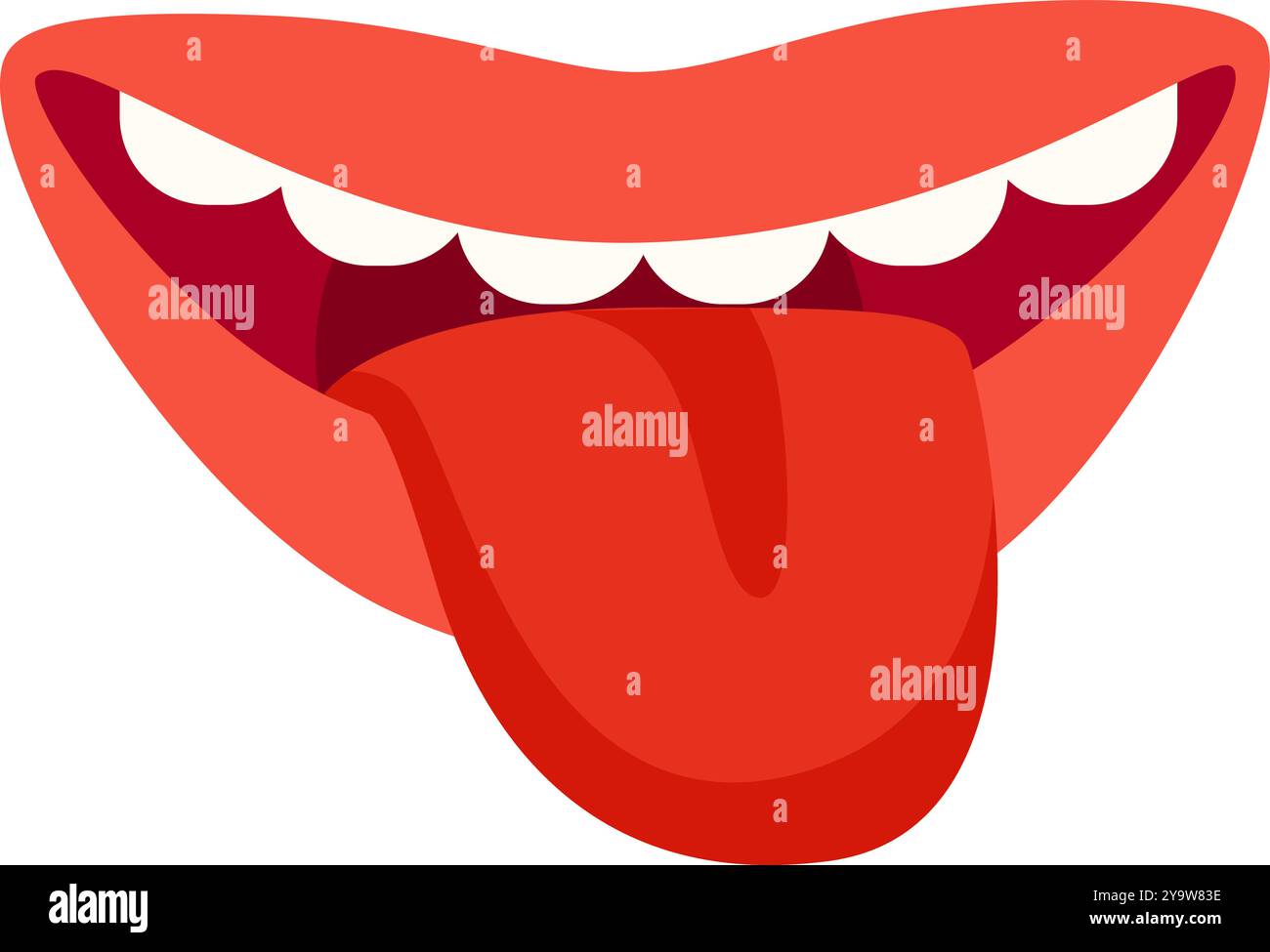 Colorful cartoon mouth with a playful expression and a protruding ...