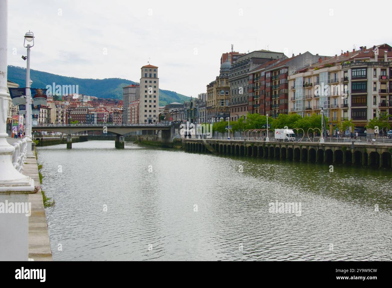 Reinforced concrete Arenal Bridge over the River Nervion built in 1938 ...