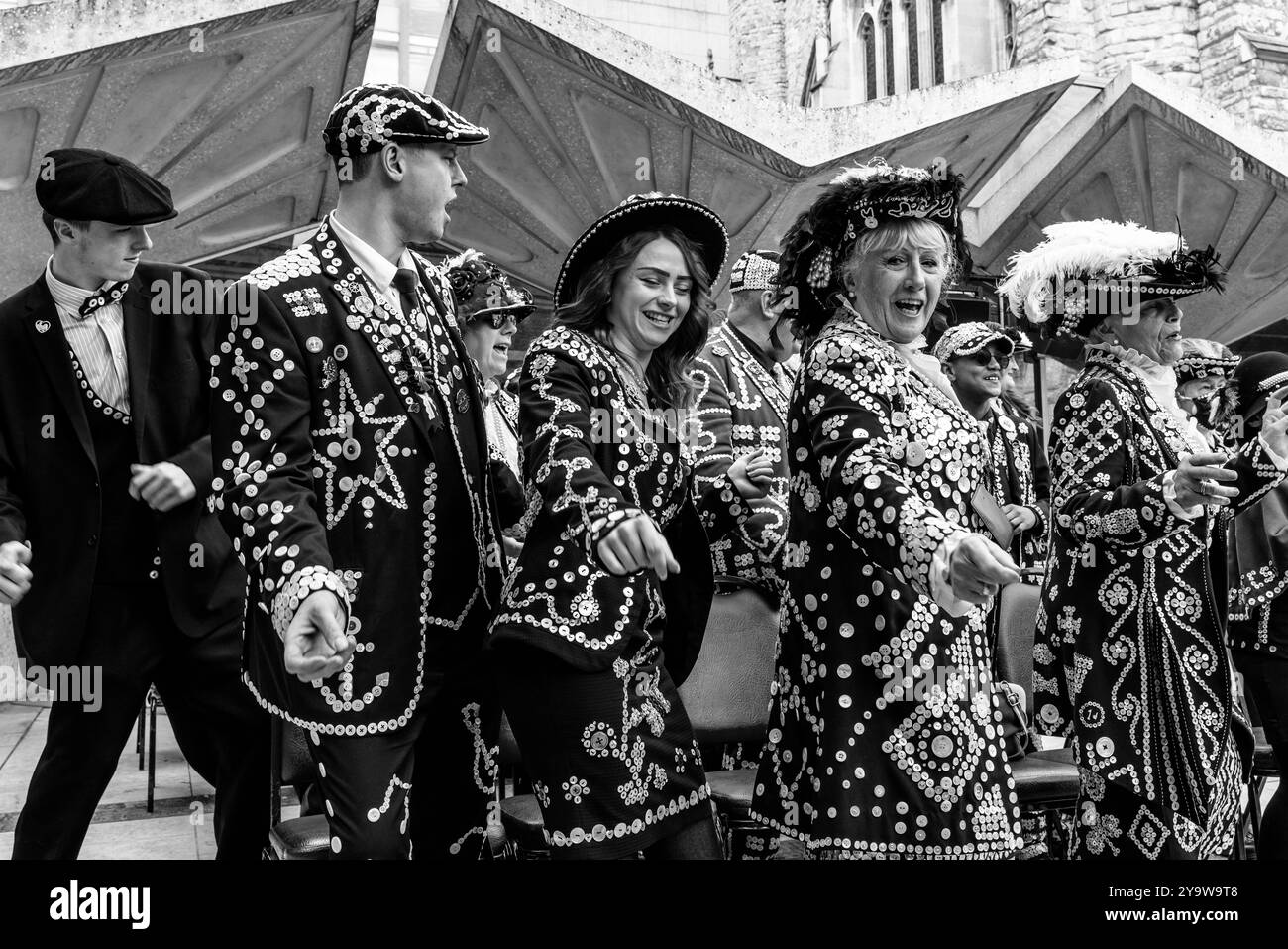 Pearly Kings and Queens Singing and Dancing To Traditional Songs At The ...
