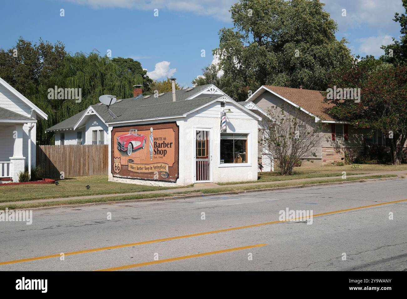 The oldest barber shop in Springfield, Missouri on Route 66 Stock Photo ...