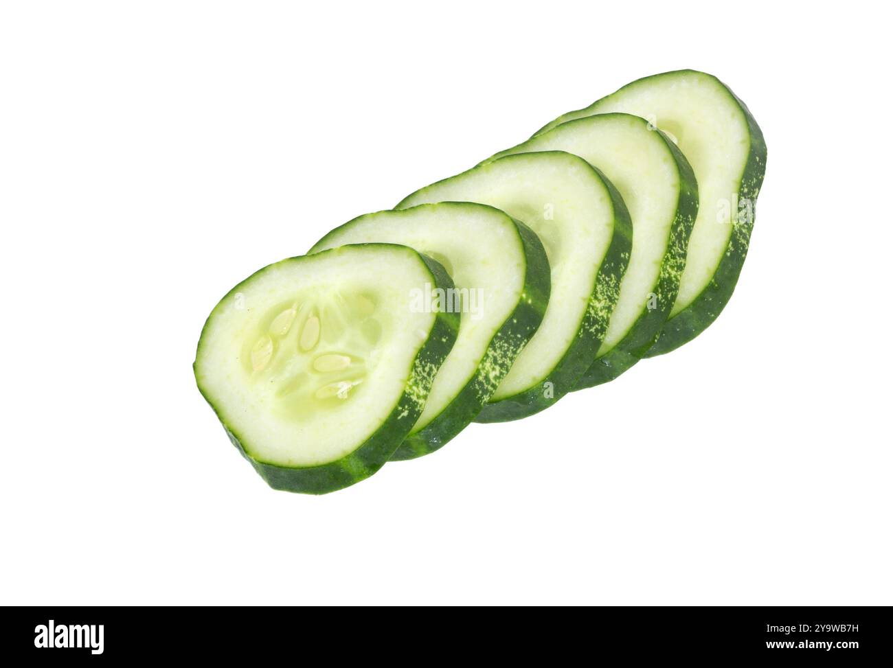 Cucumber slice isolated, with clipping path Stock Photo - Alamy