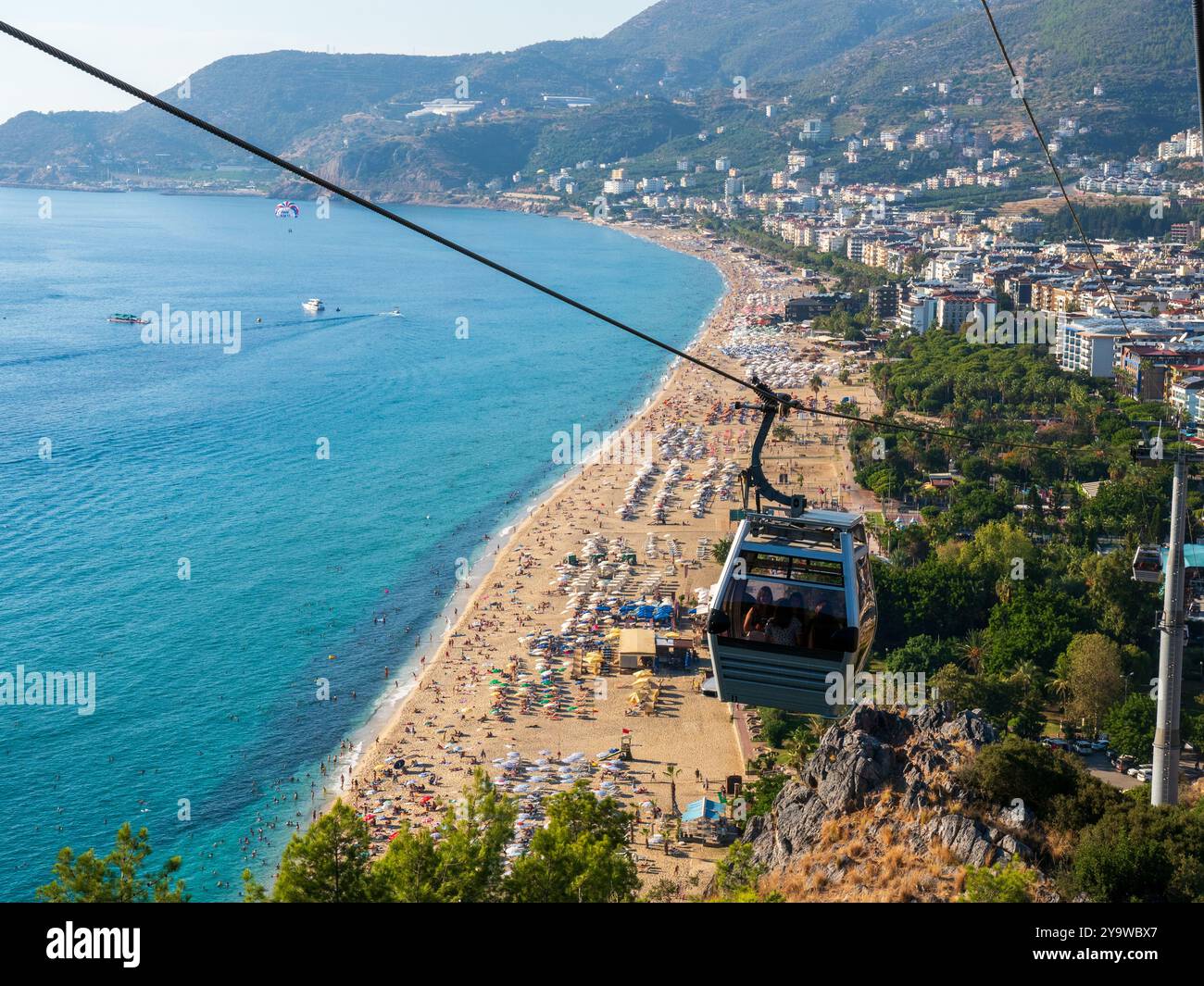 Cable view looking over Cleopatra beach Stock Photo - Alamy