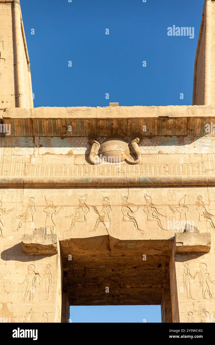 Edfu, Egypt; January 17, 2024: The Sun God's Gaze, a radiant disk ...