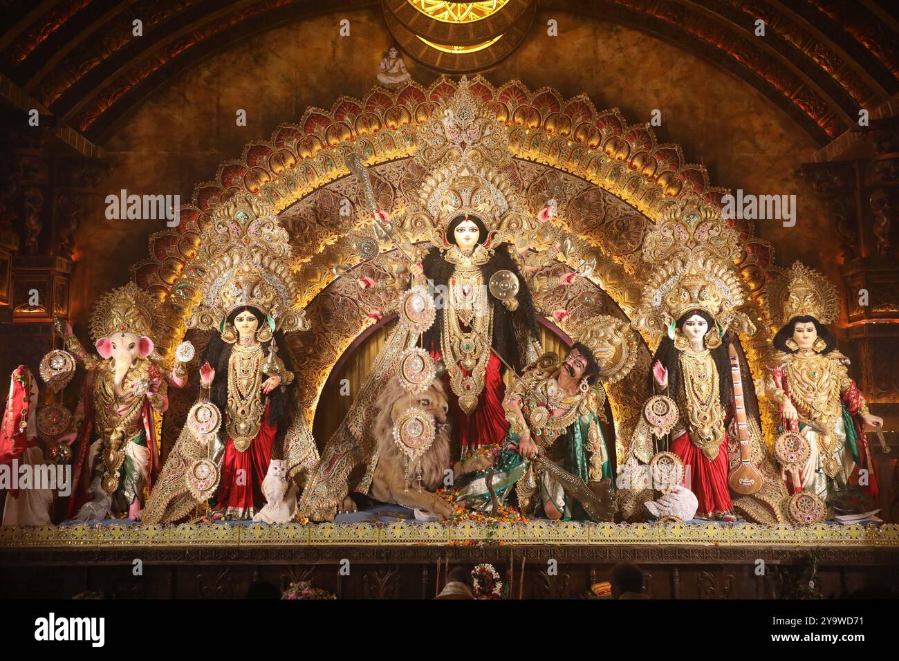 Kolkata, West Bengal, India. 11th Oct, 2024. A Hindu goddess Durga is ...