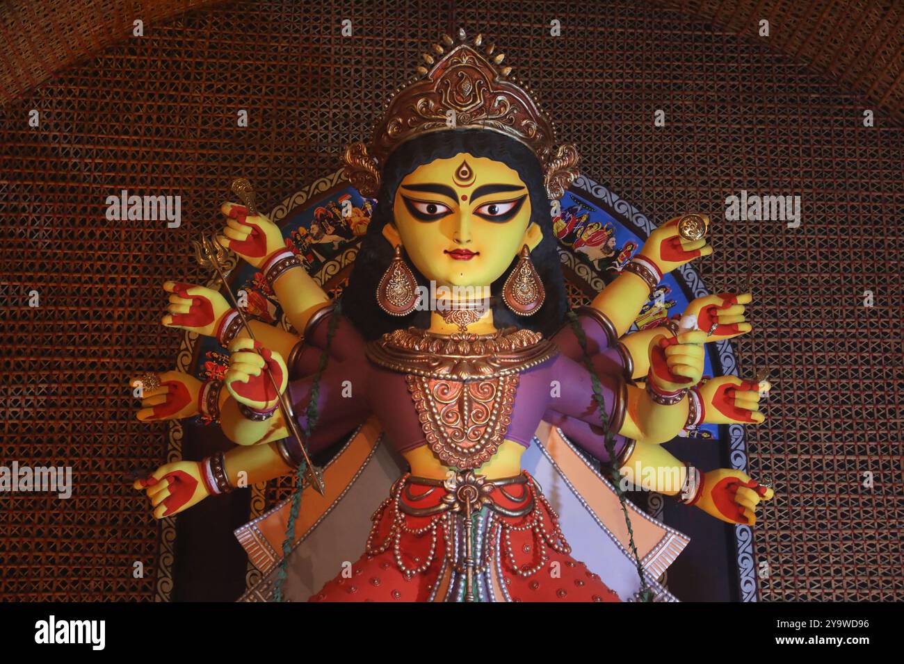 Kolkata, West Bengal, India. 11th Oct, 2024. A Hindu goddess Durga is ...