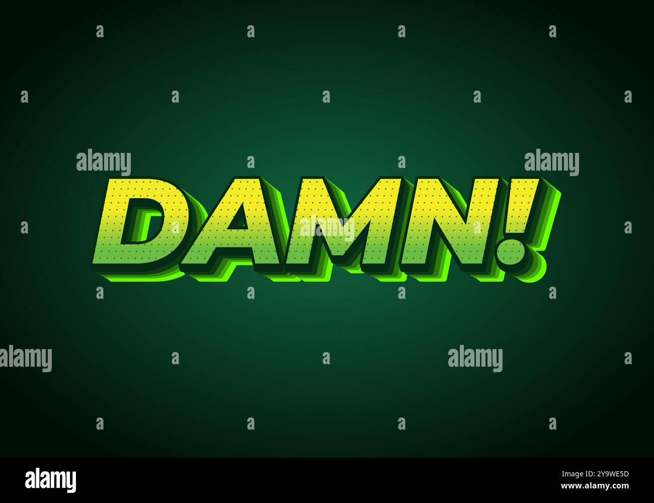 Damn. Text effect design with modern color and 3D look Stock Vector ...