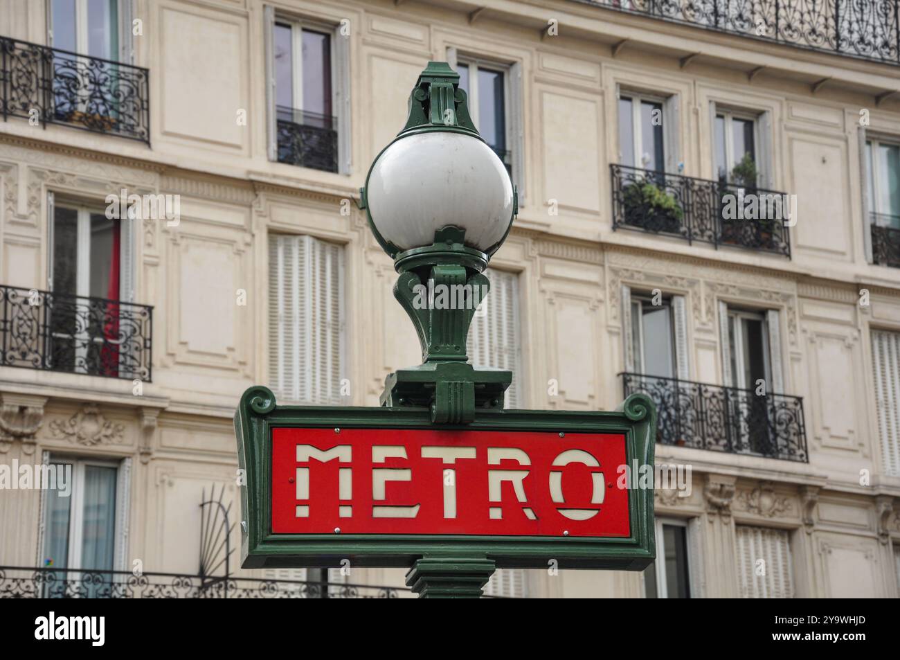 Iconic Arrival: Paris Metro's Signature Entrance Stock Photo - Alamy