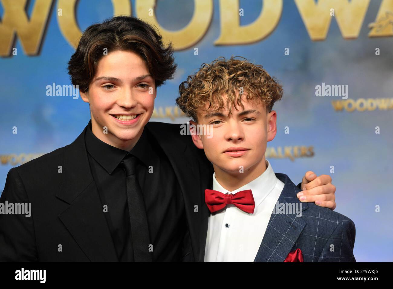 Munich, Germany. 11th Oct, 2024. Actors Emile Chérif (l) and Emil Bloch ...